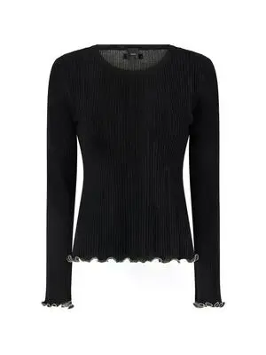 Pinko Nebbia Ruffled Rib Top