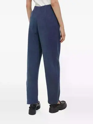 Emporio Armani Cuffed Pleated Trousers - Blue