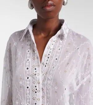 JULIET DUNN Embellished Cotton Shirt