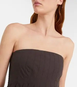 Proenza Schouler White Label Pleated Peplum Cotton Top