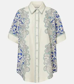 ALEMAIS Printed Cotton And Silk Shirt - White