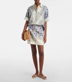 ALEMAIS Printed Cotton And Silk Shirt - White