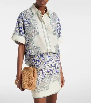 ALEMAIS Printed Cotton And Silk Shirt - White