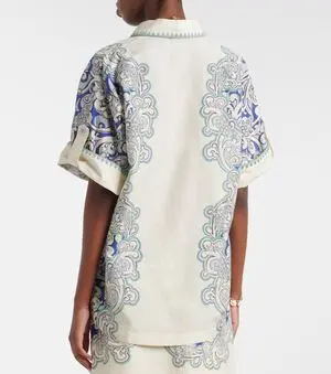 ALEMAIS Printed Cotton And Silk Shirt - White