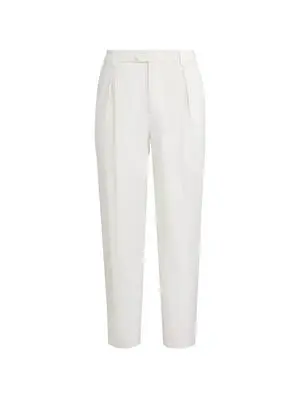 Brunello Cucinelli Pima Cotton Gabardine Trousers With Tee Holder - Neutrals