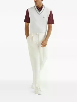Brunello Cucinelli Pima Cotton Gabardine Trousers With Tee Holder - Neutrals