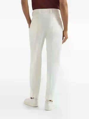 Brunello Cucinelli Pima Cotton Gabardine Trousers With Tee Holder - Neutrals