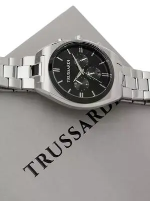 TRUSSARDI Chronograph Watch With Logo Detail - Black