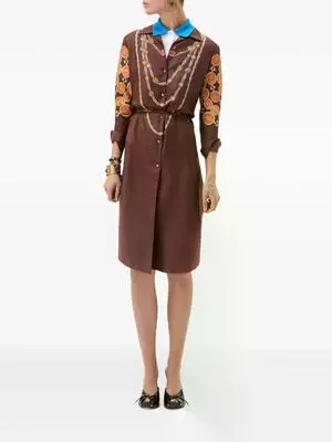 Versace Printed Silk Twill Mini Shirt Dress