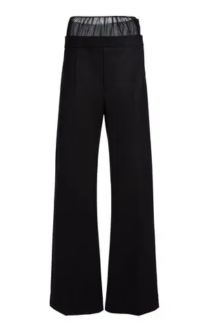 Victoria Beckham Sheer Panel Trousers - Black