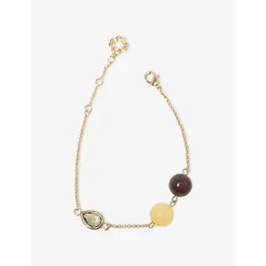 Maje Embellished Brass Bracelet With Crystal And Glass Accents