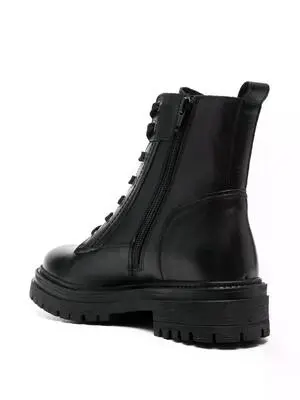 Geox Iridea Calf Leather Lace Up Ankle Boots