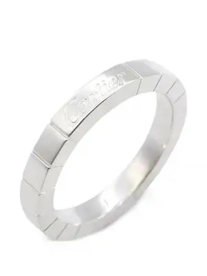 Cartier 18k White Gold Engraved Ring