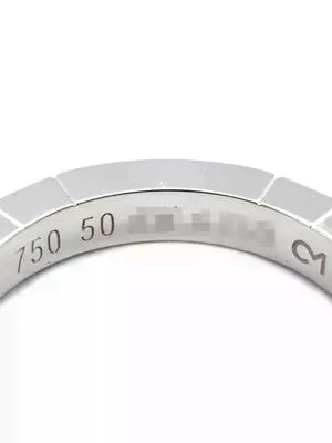 Cartier 18k White Gold Engraved Ring