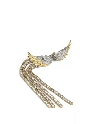 Zadig&Voltaire Rock Feather Strass Pendant Earrings - Gold