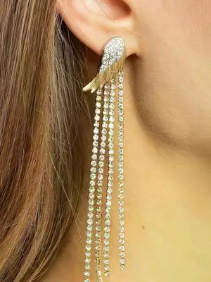 Zadig&Voltaire Rock Feather Strass Pendant Earrings