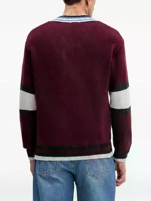 BENETTON Striped V-neck Sweater