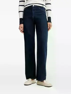 TRUSSARDI Logo Embroidered Straight Leg Jeans - Blue