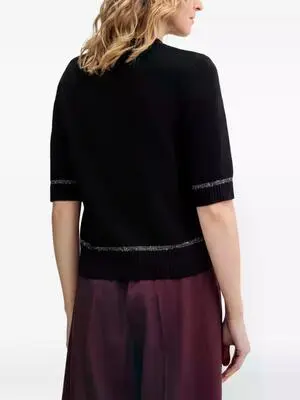 BENETTON Short Sleeve Sweater With Trim Detail