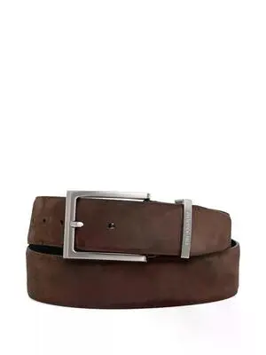 TRUSSARDI Suede Belt With Square Buckle - Brown