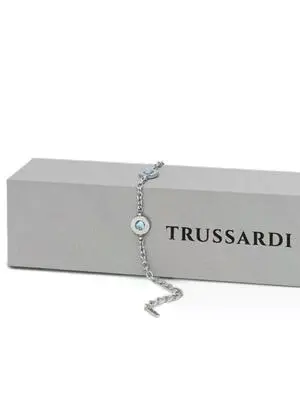 TRUSSARDI Tone Crystal Logo Bracelet - Silver