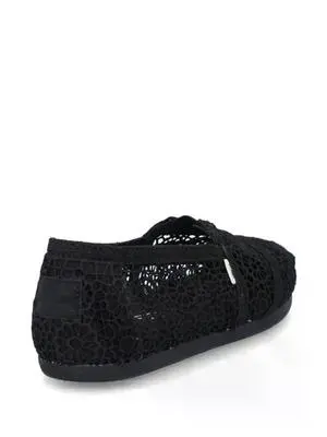 Toms Crochet Flat Espadrilles - Black