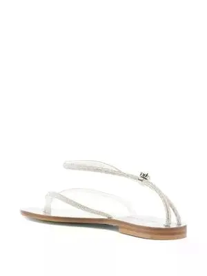 EDDI CUOMO Glass-embellished Strappy Flat Sandals