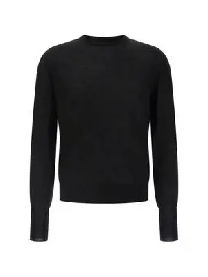 MA'RY'YA Crew Neck Long Sleeve Sweater With Side Slits