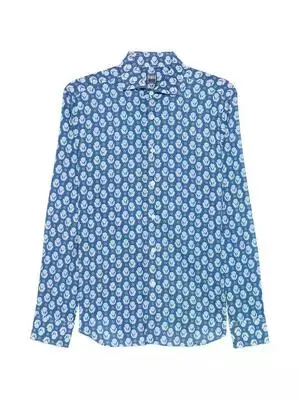 Fedeli Floral-print Shirt - Blue