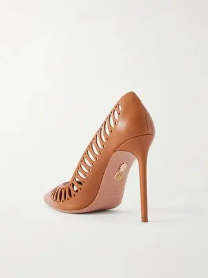 AQUAZZURA Gisele 105 Cut-out Leather Pumps