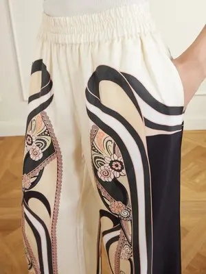 La DoubleJ Palazzo Printed Silk-twill High-waist Wide-leg Trousers - Multi