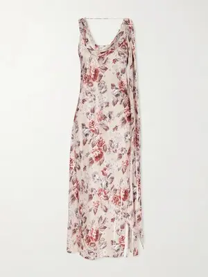 Acne Studios Floral-print Satin Midi Dress - Multi