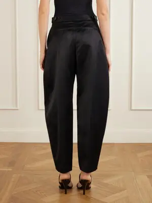 Alaïa Pleated Cotton-blend Tapered Pants