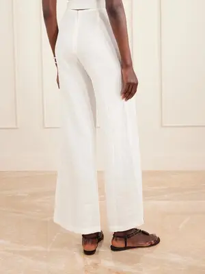 Faithfull The Brand Syna Linen Wide-leg Trousers - White