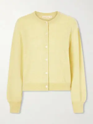 Daughter Enya Cashmere And Cotton-blend Cardigan - Yellow