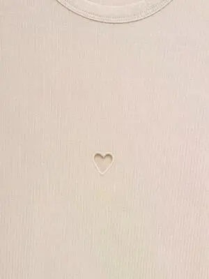BASERANGE Ribbed Heart Detail T-shirt