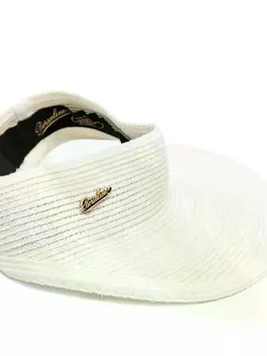 Borsalino Logo Appliqué Visor Hat - Neutrals