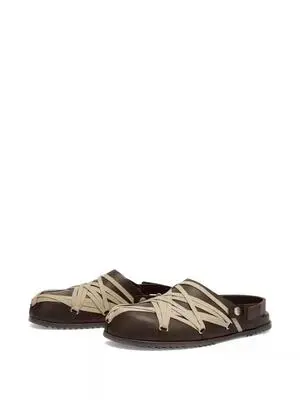 Rick Owens Laced Strap Mules - Brown