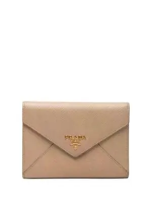 Prada 2010-2025 Saffiano Trifold Envelope Wallet Long Wallets - Neutrals