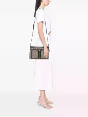 Gucci Gg Supreme Ophidia Crossbody Bag - Neutrals