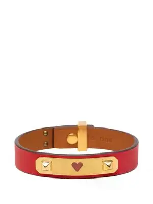Hermès 2022 Narrow Swift Leather Bracelet With Gold-plated Buckle - Red