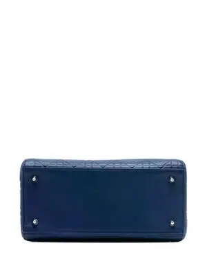 Dior Calfskin Cannage Embossed Lady Satchel - Blue
