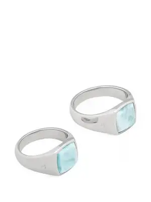 Tom Wood Tone Gemstone Embellishment Signet Ring