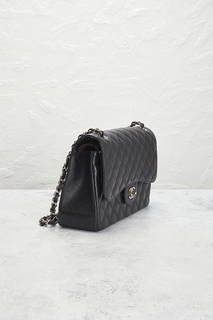 Chanel Caviar Jumbo Classic Double Flap Bag - Black