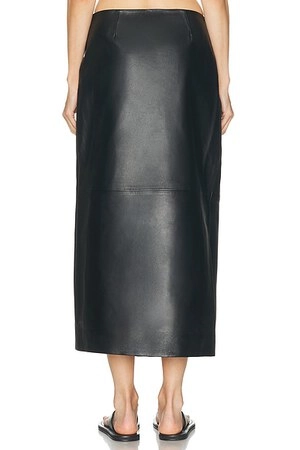 ST. AGNI Leather Wrap Skirt