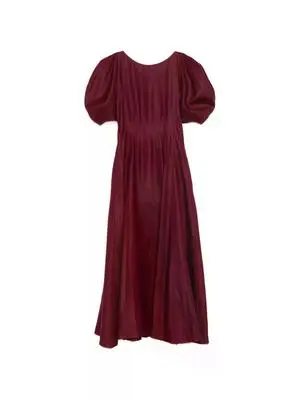 Gabriela Hearst Bordeaux Puff-sleeve Maxi Dress - Red