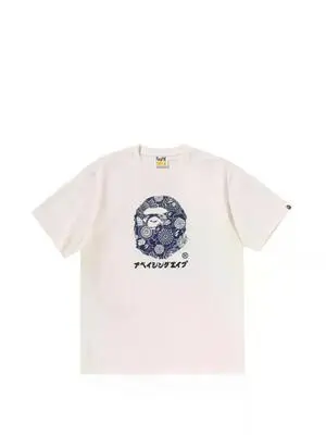 A BATHING APE Floral-print T-shirt Neutrals
