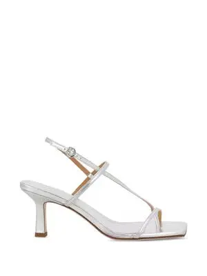 AeydĒ Aeyde Leather Heeled Sandals Silver