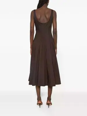Staud Wells Square-neck Midi Dress