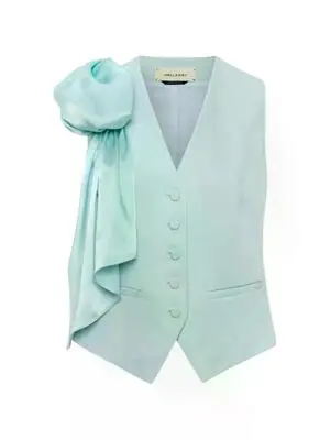 Hellessy Paloma Ribbon Floral Vest - Blue
